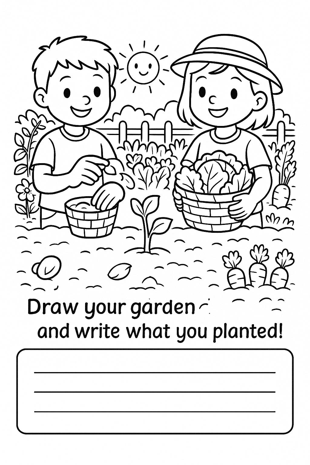 Kids Garden Coloring Book Printable Gardening Activities for Children ...