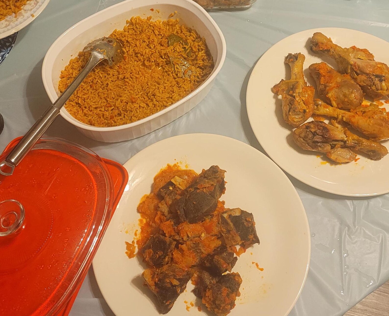 Nigerian Jollof Rice and Assorted Meats (family Size) - Etsy UK