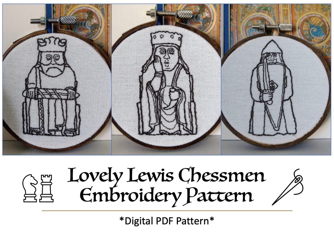 Lovely Lewis Chessmen - PDF Embroidery Pattern - Etsy