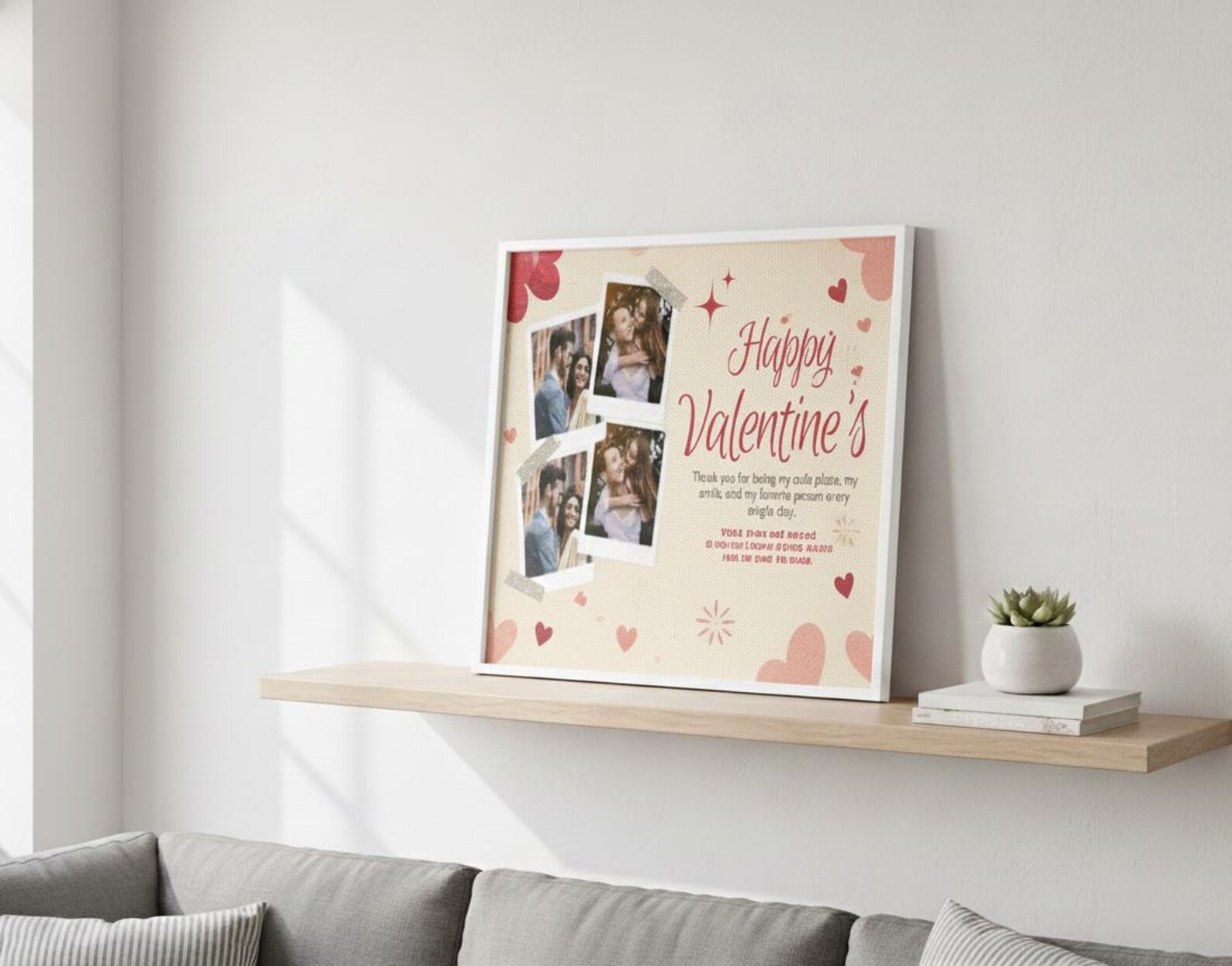 Editable Custom Couples Photo Card Print, Romantic Anniversary Keepsake ...