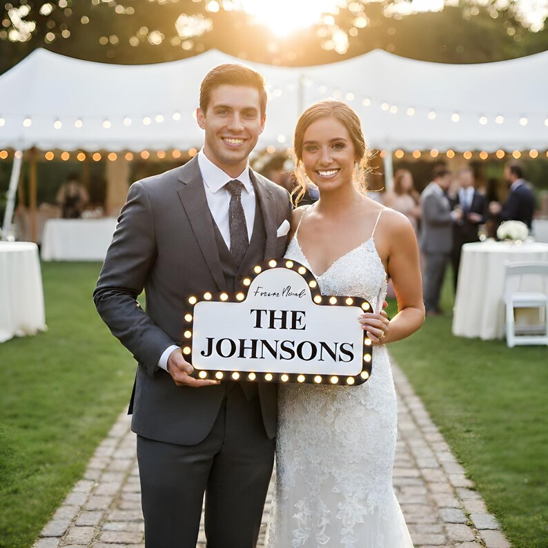 Wedding Marquee Sign Template, Entrance Decor (canva Digital Download ...