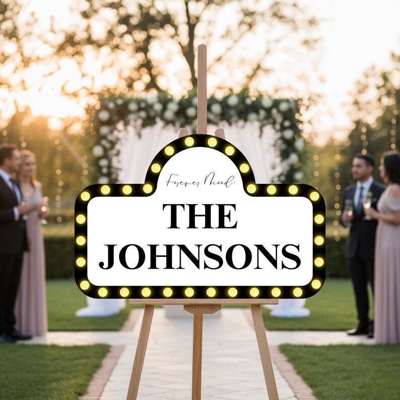 Wedding Marquee Sign, Editable Entrance Template (canva) - Etsy