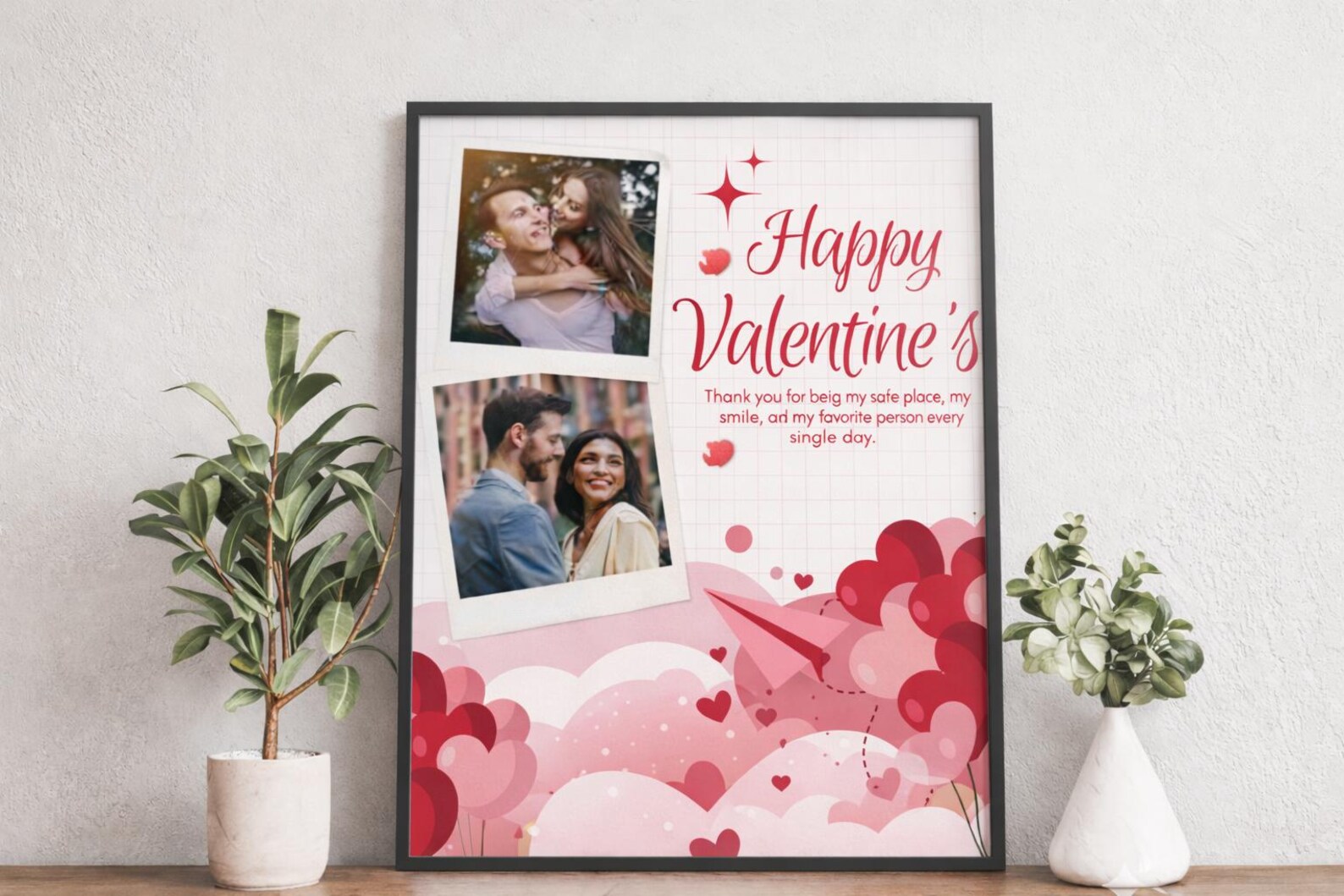 Editable Custom Couples Photo Card Print, Romantic Anniversary Keepsake ...