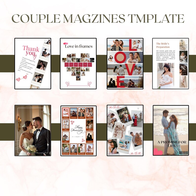 Customizable Couple Magazine Template, Anniversary Gift (canva Editable ...