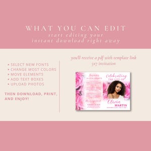 Pink Roses Funeral Program Template: 8-page Obituary (PDF Download 17 ...