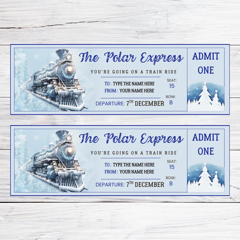 Editable Santa Train Ticket: Polar Express Christmas Surprise (canva ...