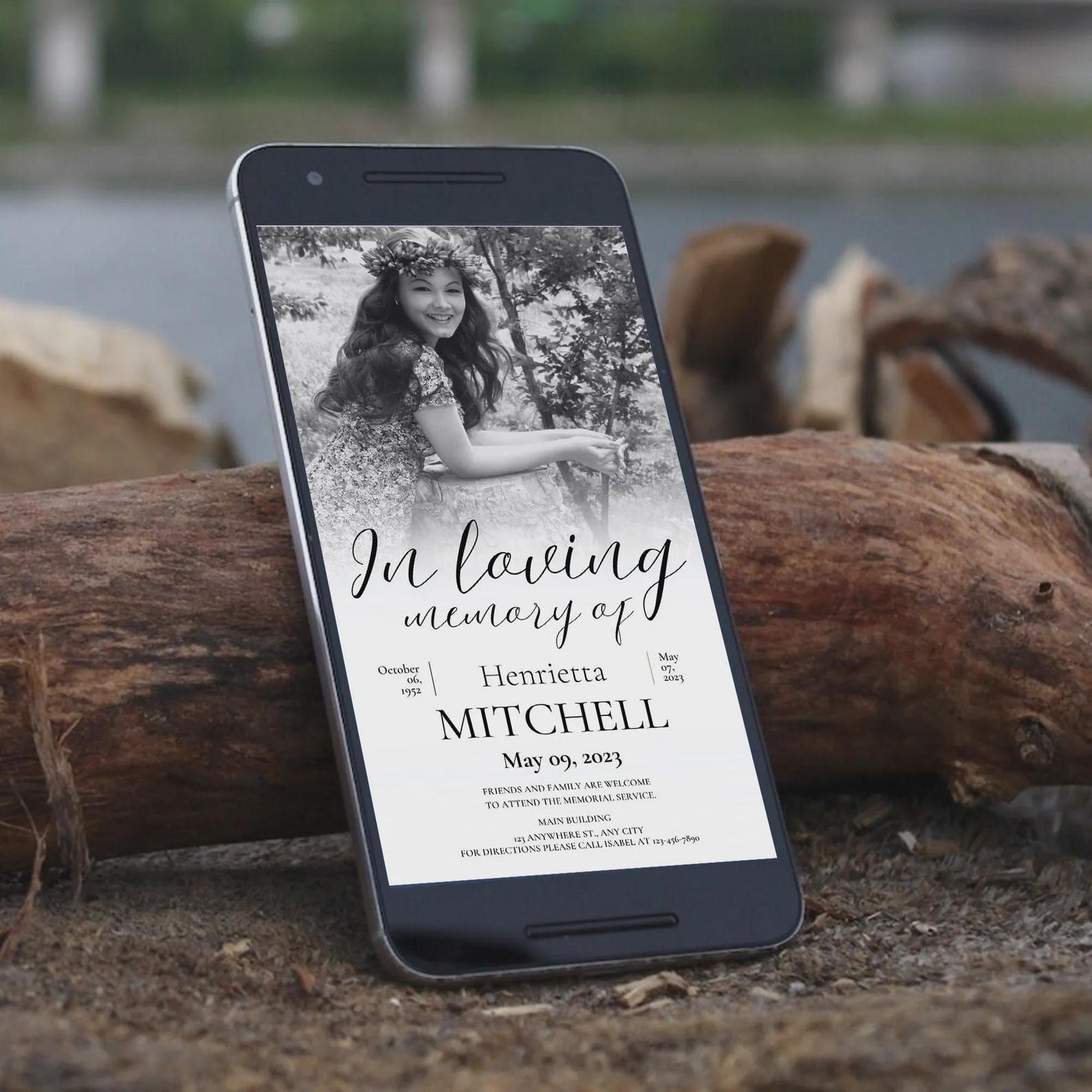 Black & White Funeral Announcement: Celebration of Life Evite (PDF Template in Canva - Etsy