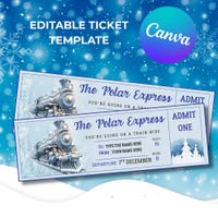 Personalized Polar Express Ticket: Editable North Pole Design (digital ...