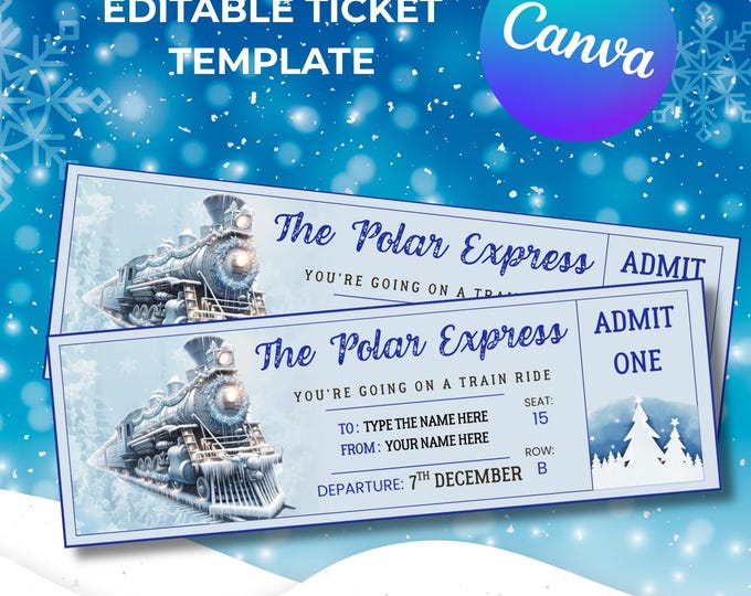 Printable WINTER EXPRESS Surprise Reveal Ticket︱north Pole Express ...