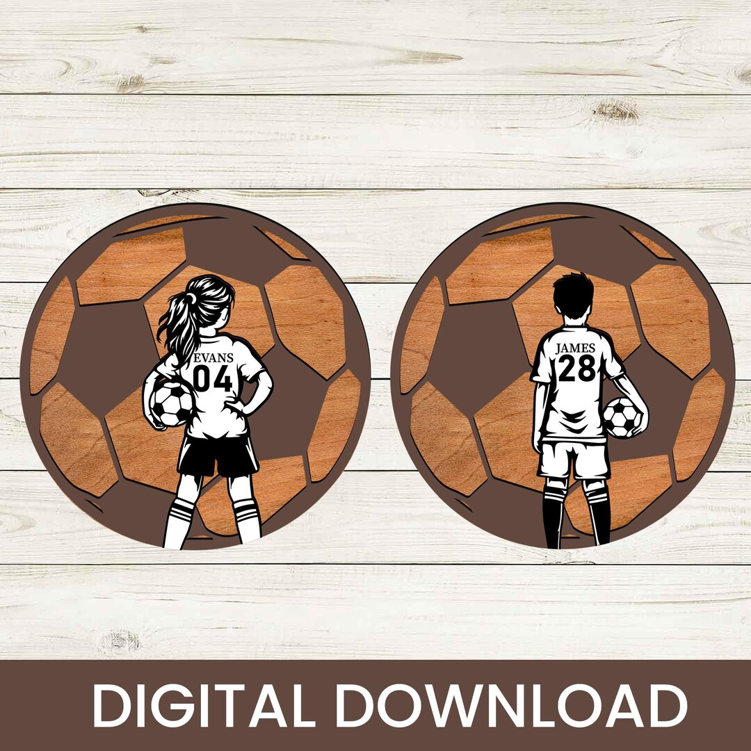 Personalized Soccer Ornament SVG, Custom Jersey, Laser Cut File ...