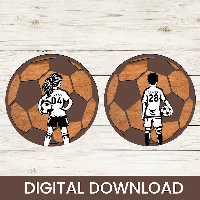 Personalized Soccer Ornament SVG, Custom Jersey, Laser Cut File ...