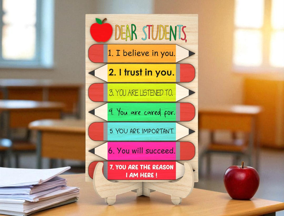 Dear Students Sign Svg, Classroom Decor Laser Cut File, Teacher Gift ...