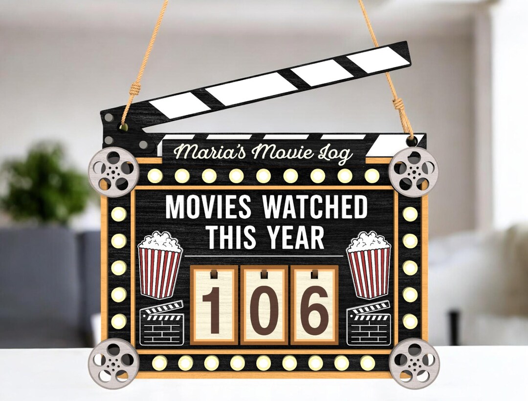 Personalized Movie Log SVG, Movies Watched This Year Sign, Film ...
