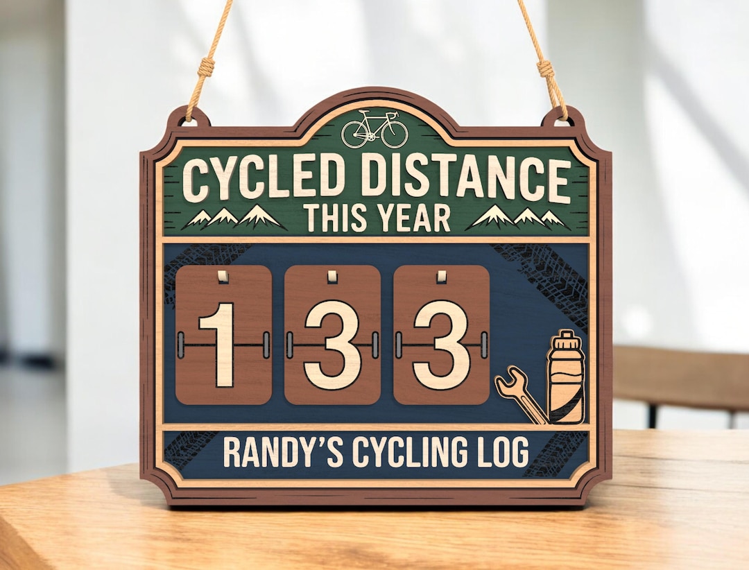 Personalized Cycling Distance Tracker SVG, Bike Mileage Log Svg ...