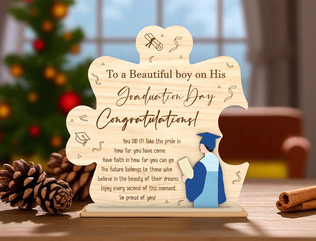 Graduation Day Gift for Boy SVG, Graduation Sign Laser Cut File, Wooden ...