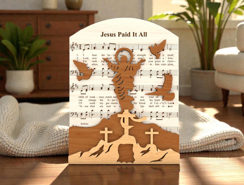 Jesus Paid It All Hymn SVG, Sheet Music Wood Sign Laser Cut File Svg ...