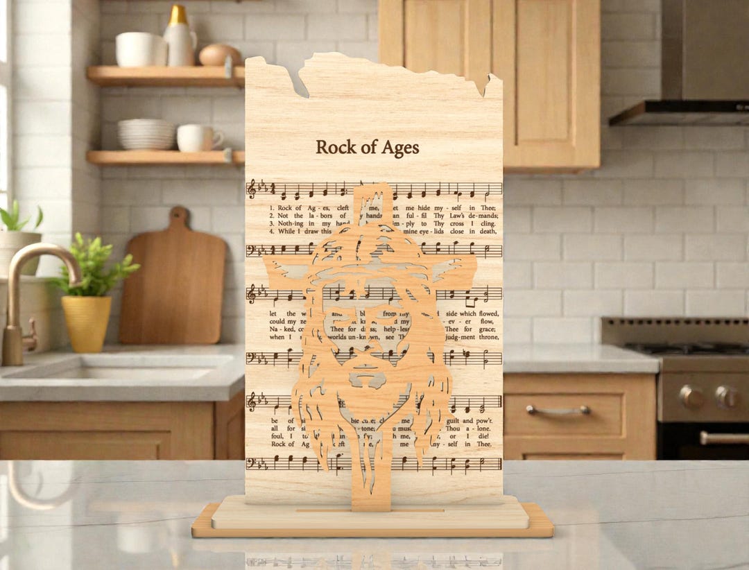 Rock of Ages Hymn SVG, Jesus Face Cross Laser Cut File , Religious ...