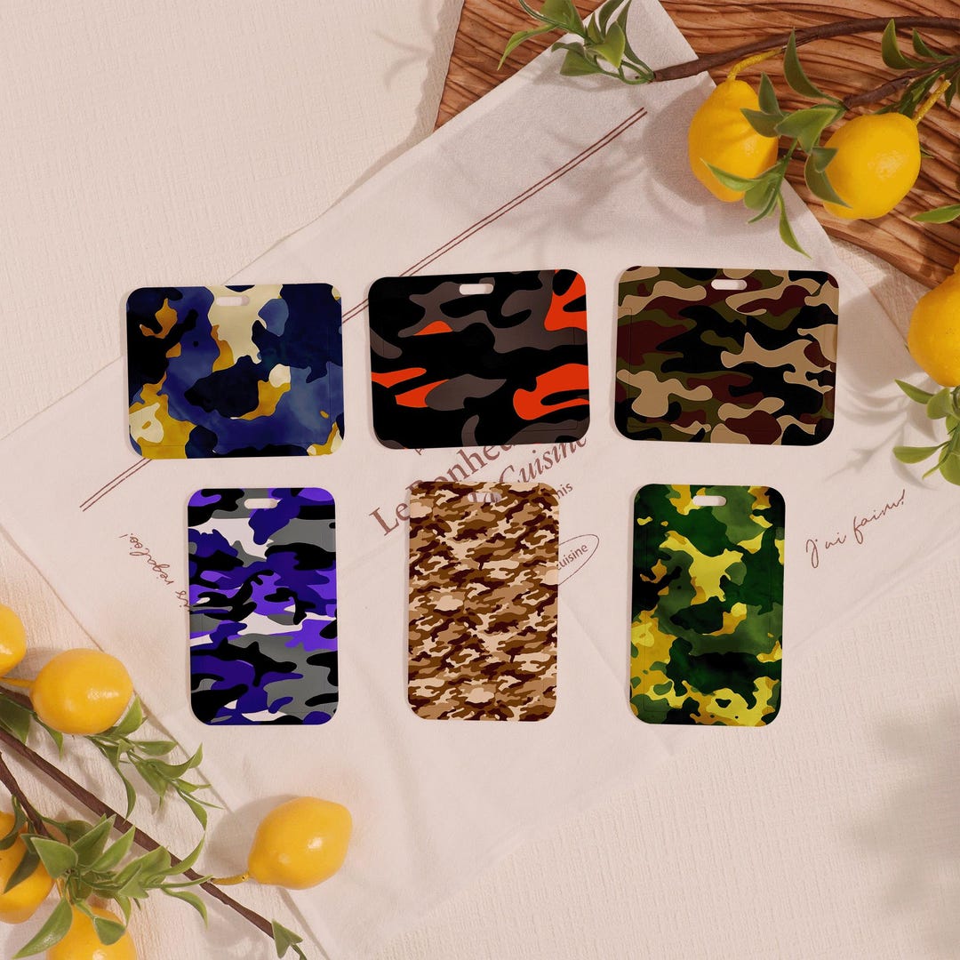 Camouflage Pattern ID Badge Holder for Professionals, Customized Nurse ...