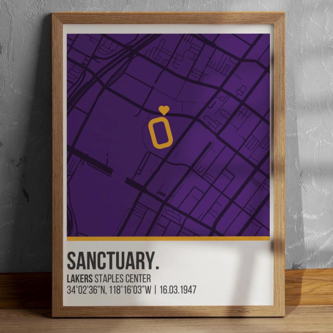 Los Angeles Lakers Staples Center Digital Print – Minimalist Basketball ...