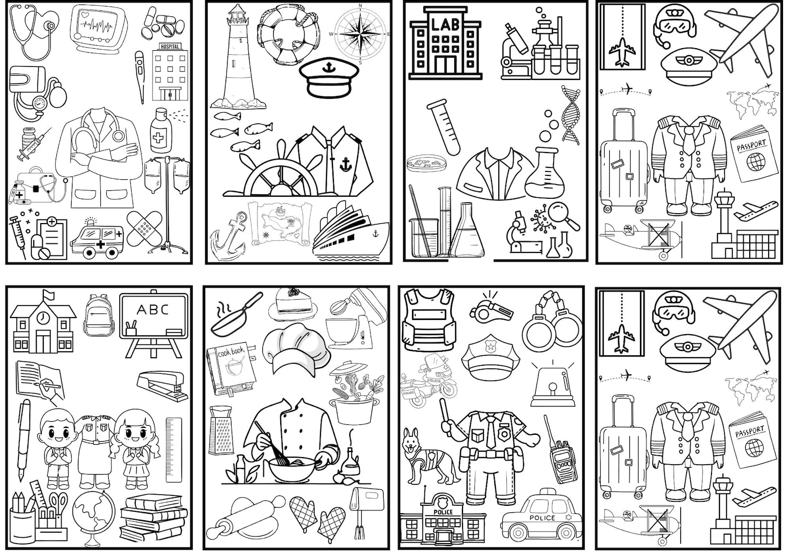 Affiches De Métiers à Colorier Pour Enfants - Personnalisation Avec ...