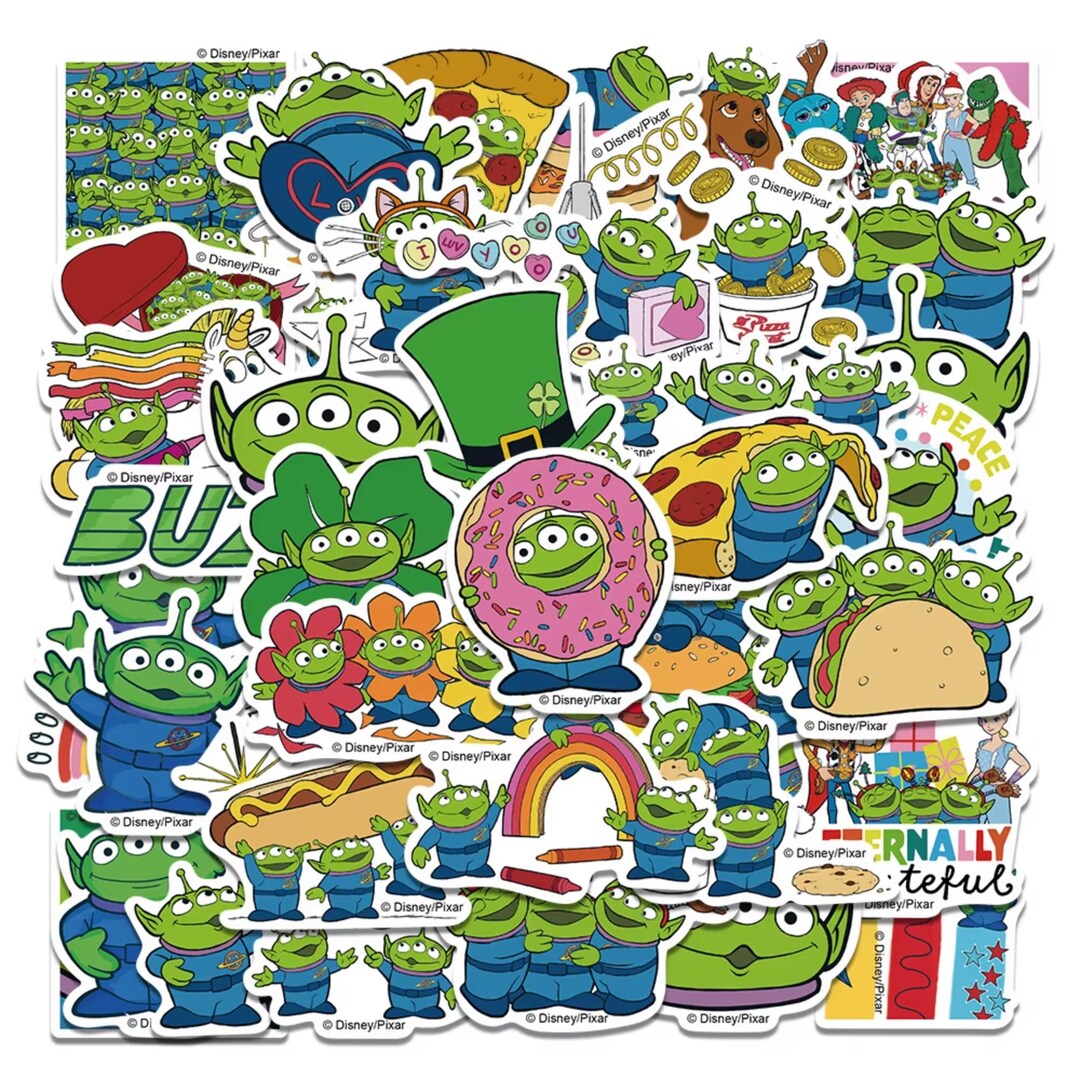 42 Toy Story Stickers Assorted Self Adhesive Waterproof Stickers, Alien ...