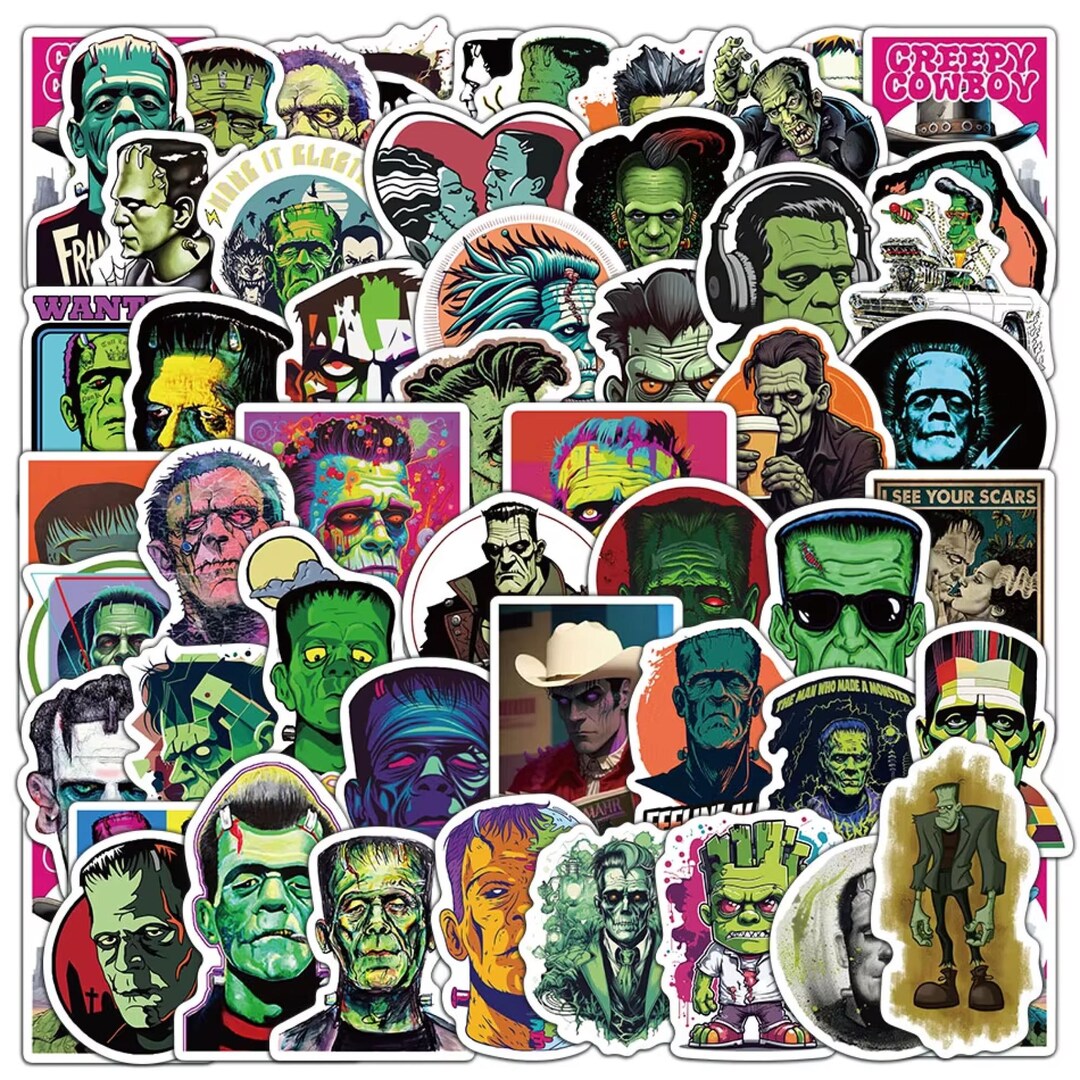 Frankenstein Stickers 50 Pack of Different Self Adhesive Waterproof ...