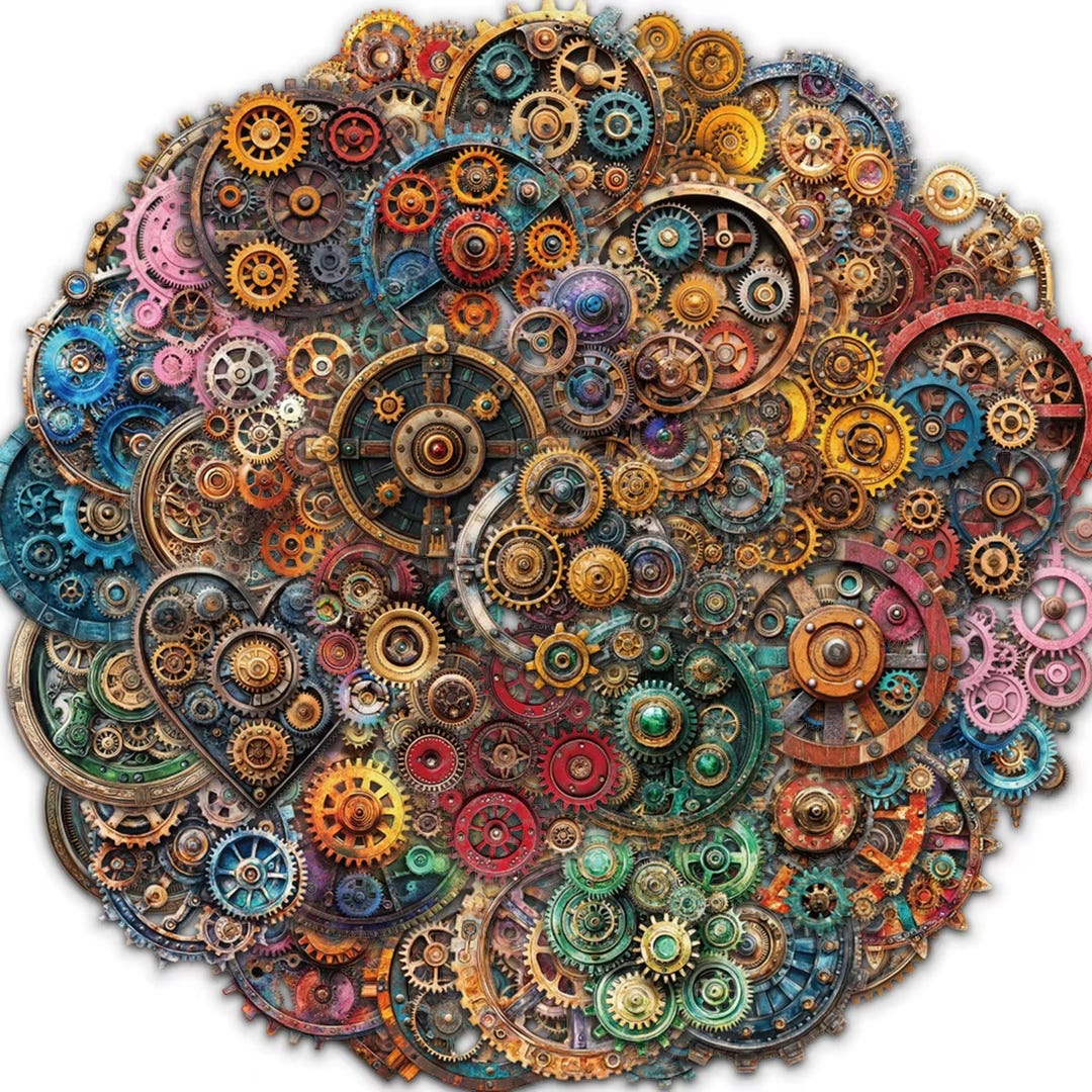 50 Gears Stickers, All Assorted Self Adhesive Waterproof Sticker Pack ...