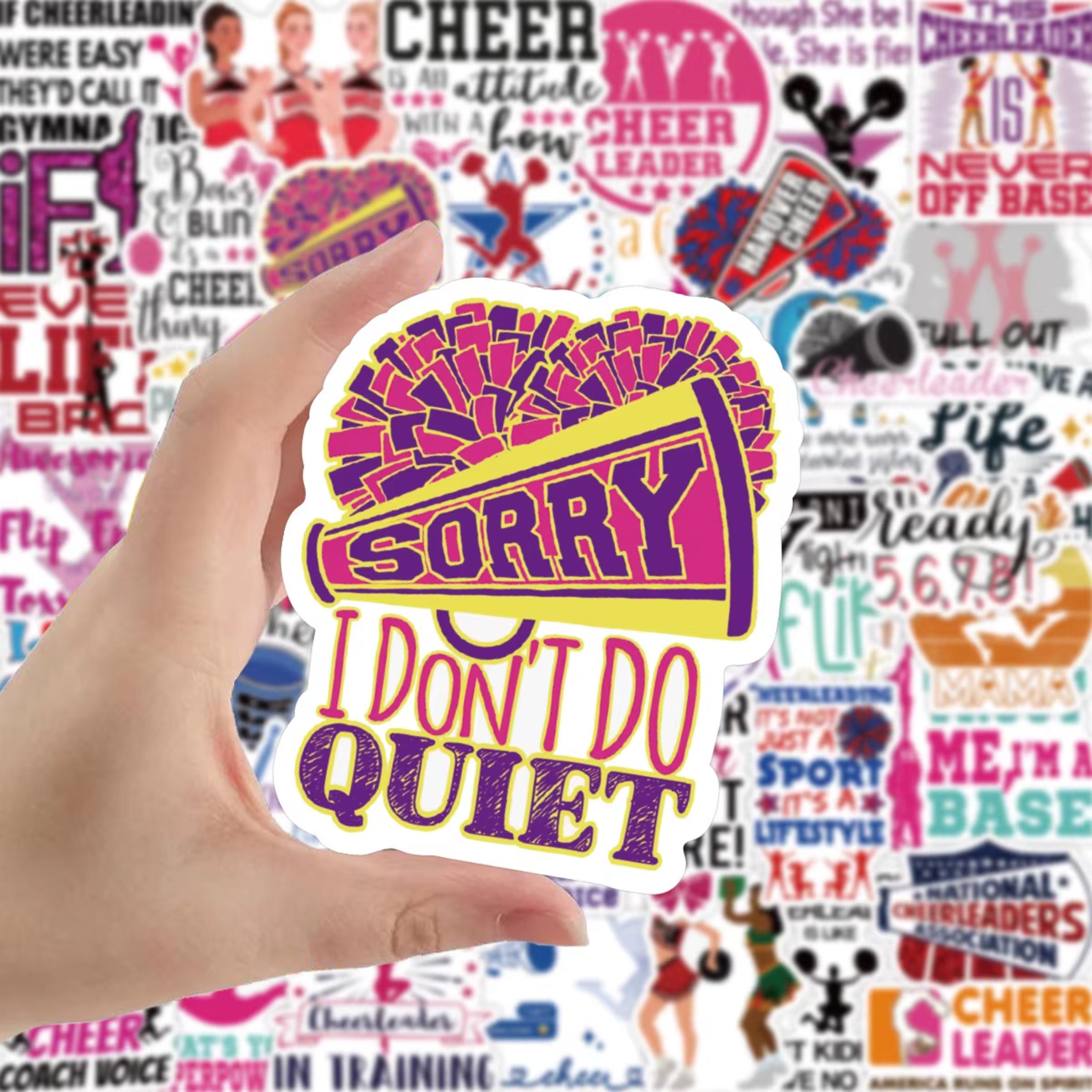 50 Cheerleading Stickers, Assorted Self Adhesive Waterproof Stickers ...