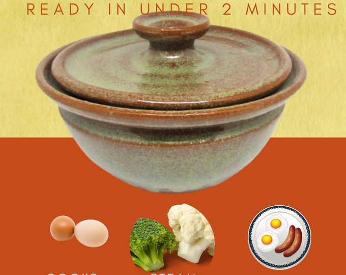 Ceramic Cobalt Blue Vegetable or Rice Steamer/wheel Thrown Stoneware ...