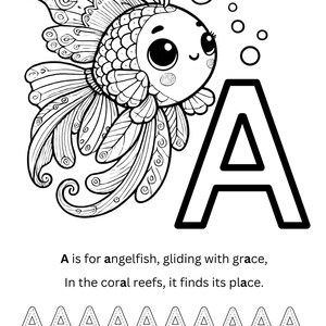 ABC Sea Life Coloring & Letter Tracing Worksheets—printable Ocean ...