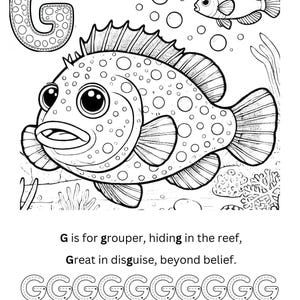 ABC Sea Life Coloring & Letter Tracing Worksheets—printable Ocean ...