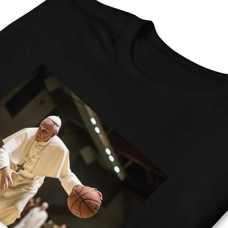The Pope Basketball Pose Tshirt, Funny Meme Pope Francis Basketballing ...