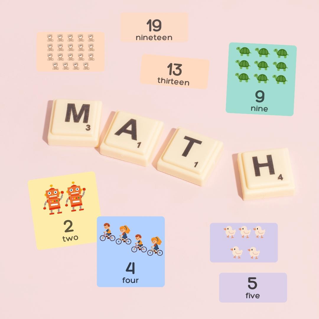 Kids Printable, Number, Shapes, Instant Download, Numbers Flashcard ...