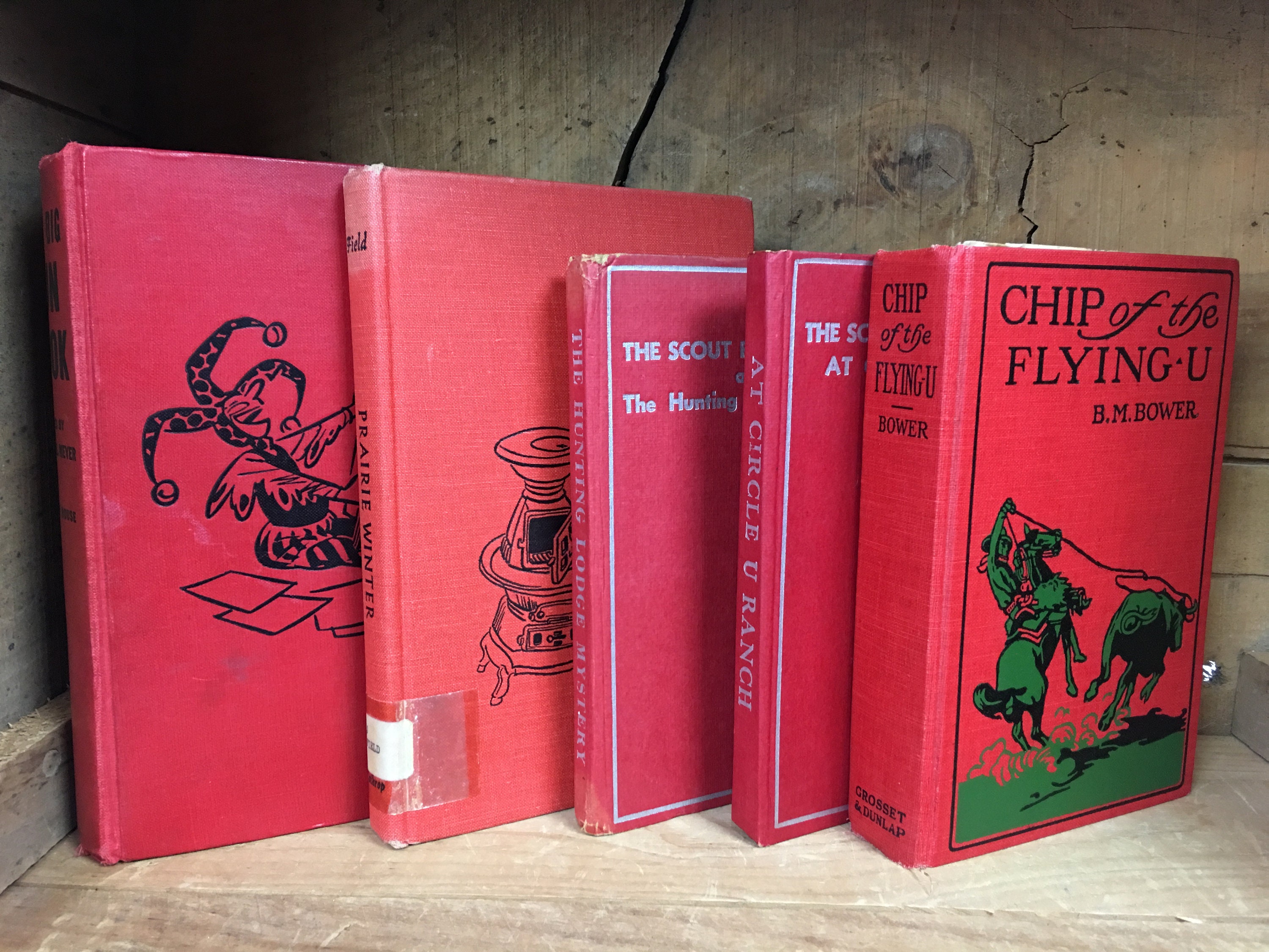 Vintage Red Book Display Set Collection 5 Books Shelf Filler Lot of ...