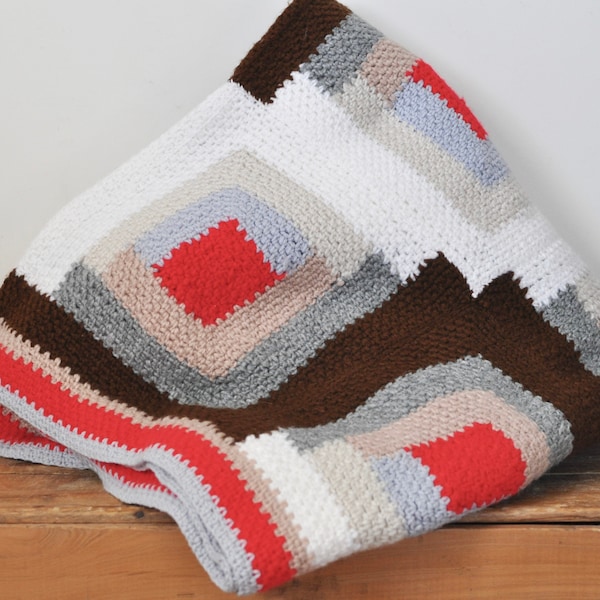 Log Cabin Afghan Crochet Pattern - Etsy