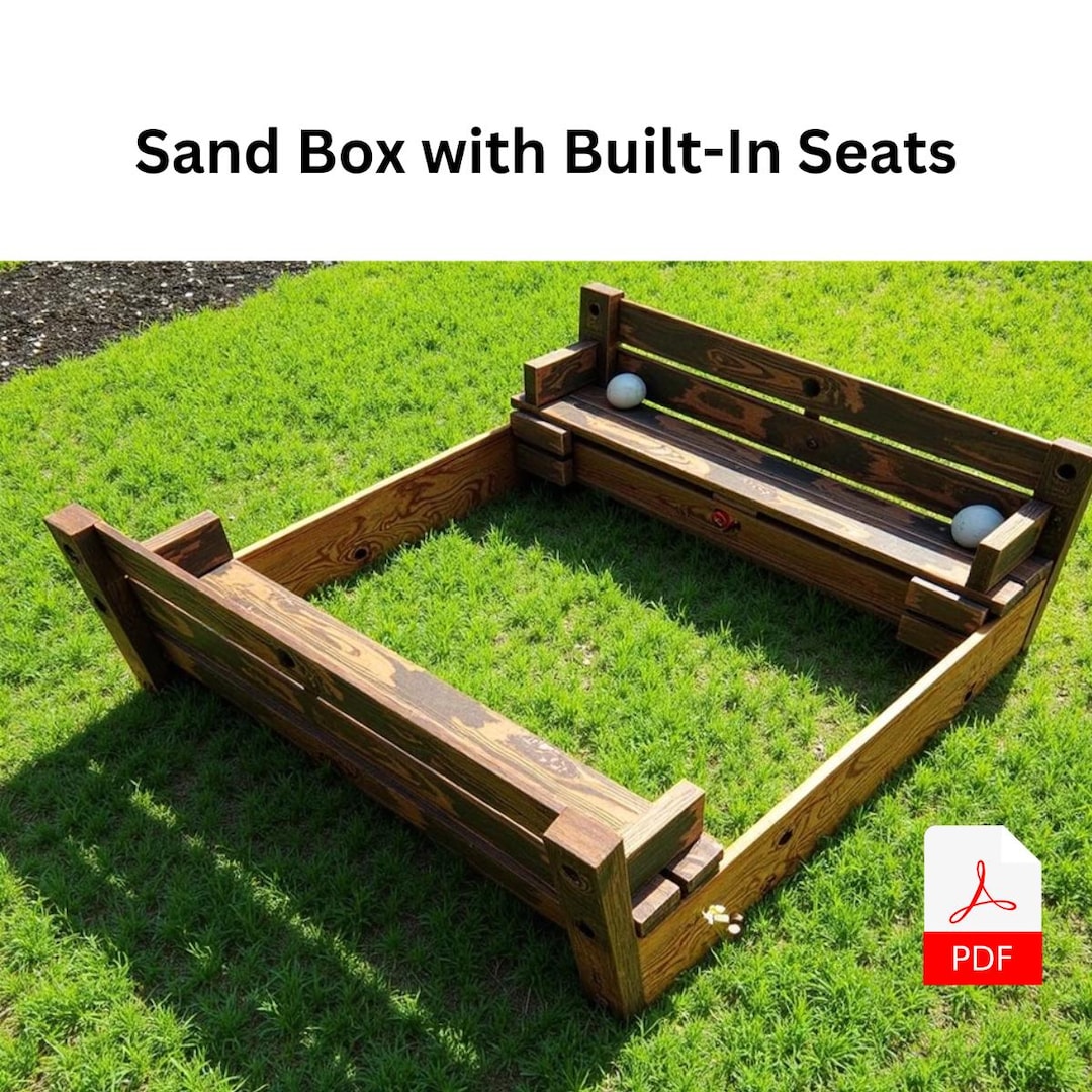 Kids Sandbox Plans With Build-in Seats - Step by Step Instructions DIY ...