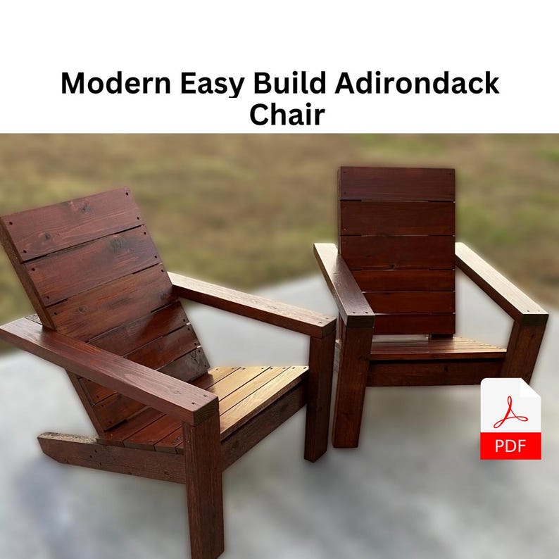 Classic Adirondack Chair Plans With Easy Build PDF Digital Download Blueprints- DIY Outdoor ...