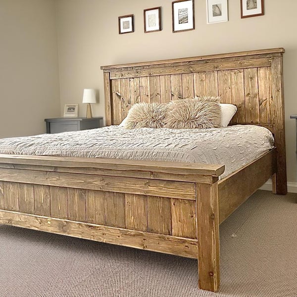 Rustic King Bed Frame - Etsy