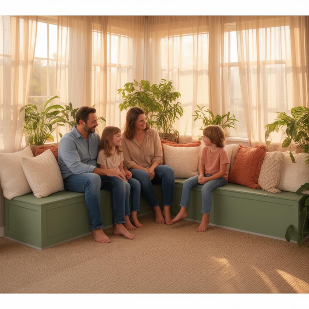 L-shape Storage Bench Plans – Easy Build Banquette Seating Woodworking ...