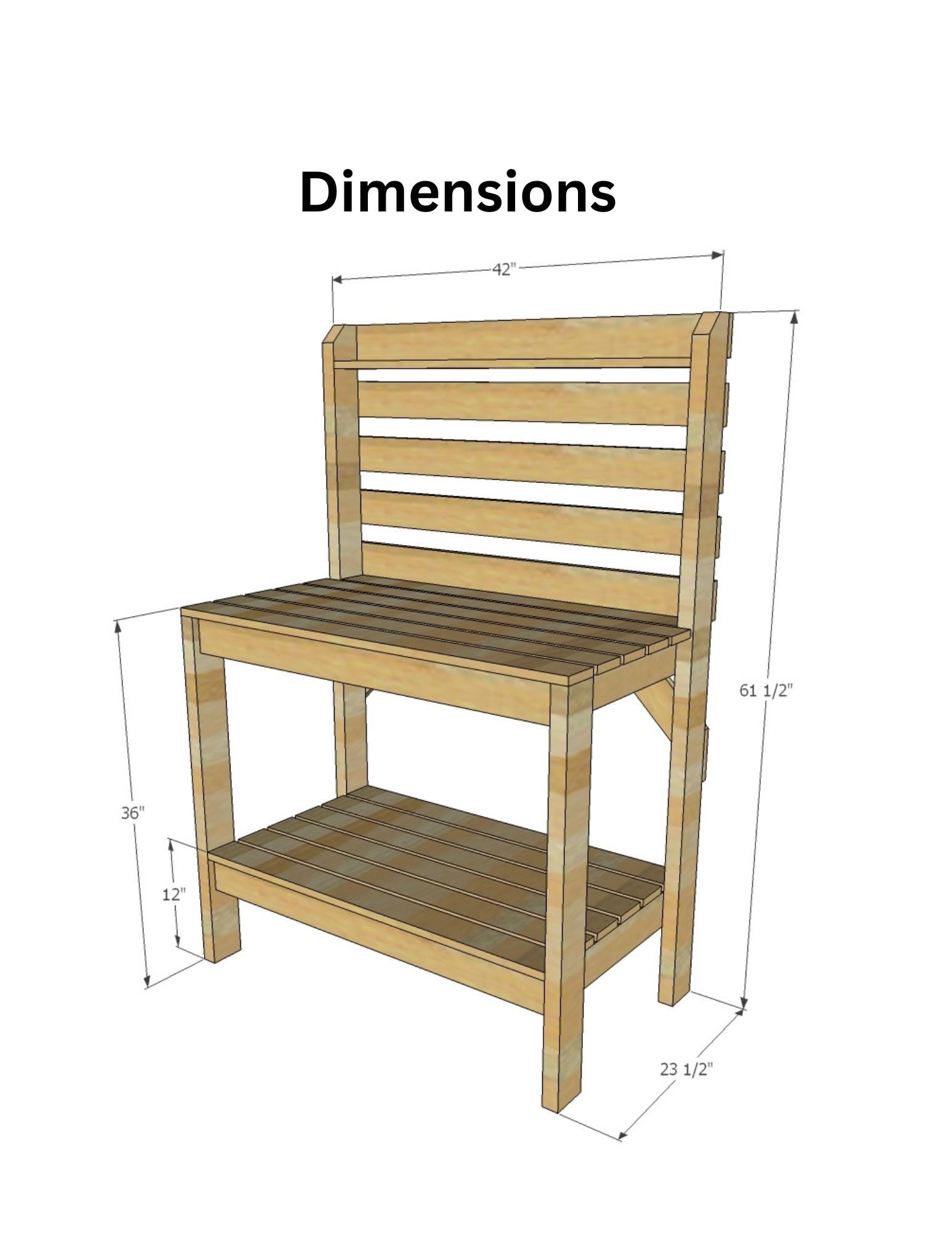 2x4 DIY Plans for Wooden Potting Bench With Step by Step Instructions - Outdoor Potting Table ...