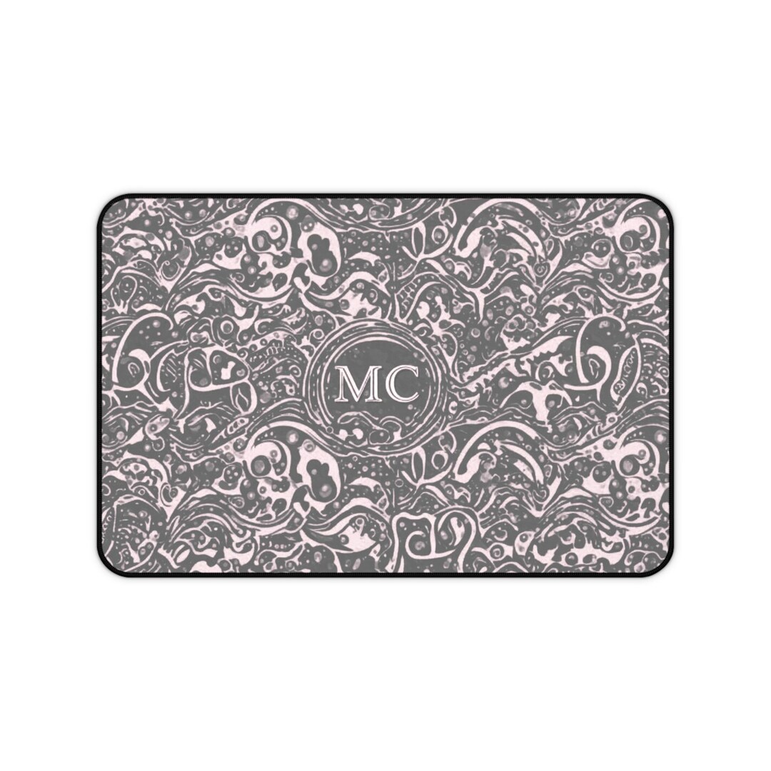 Monogrammed Desk Mat - Stylish Office Decor, Personalized Desk ...