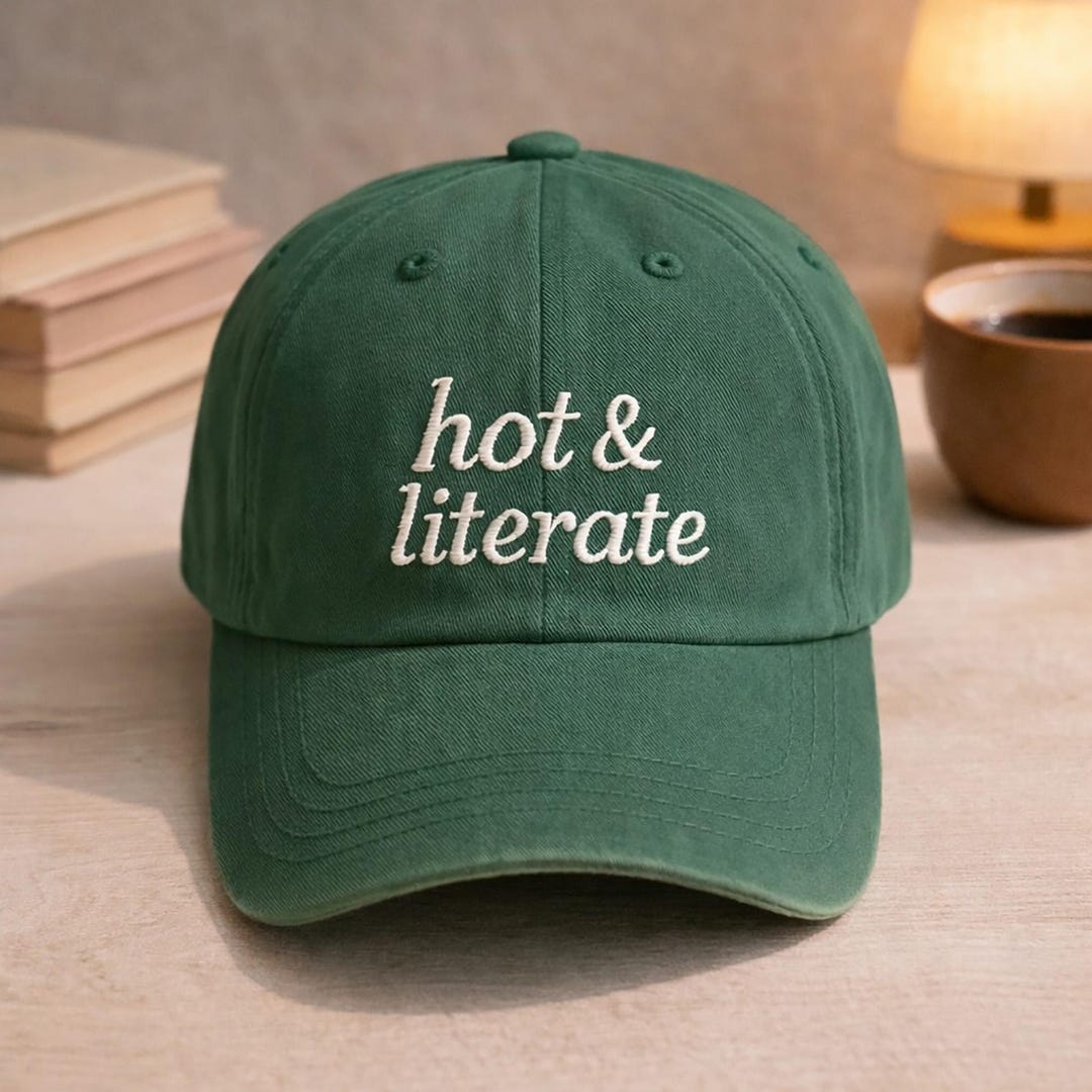 Hot & Literate Book Club Hat – Embroidered Washed Dad Cap - Gift for ...