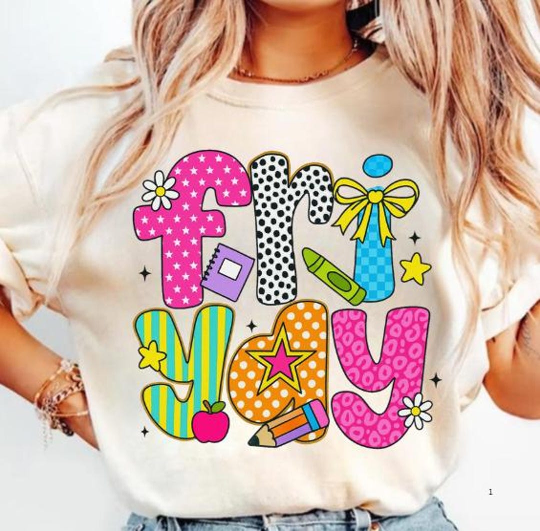 Happy Friyay Png, Preppy Teacher Png, Retro Teacher Life Png, Funny ...