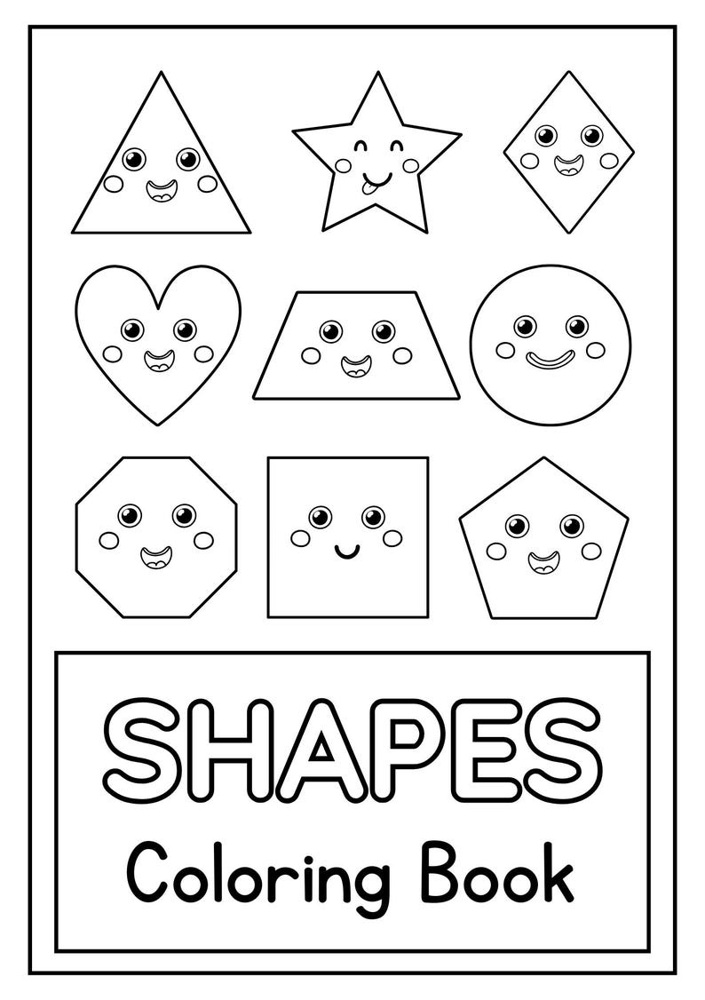 Shapes Coloring Book for Kids - Etsy