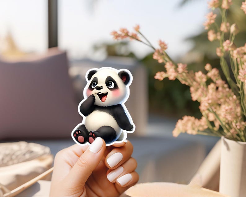 Watercolor Panda Sticker Pack - Printable PDF - Set of 8 - Etsy
