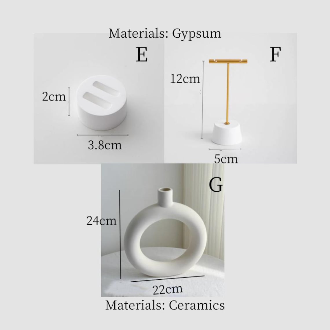 Elegant Gypsum Marble Jewelry Showcase Display - Necklace Holder ...