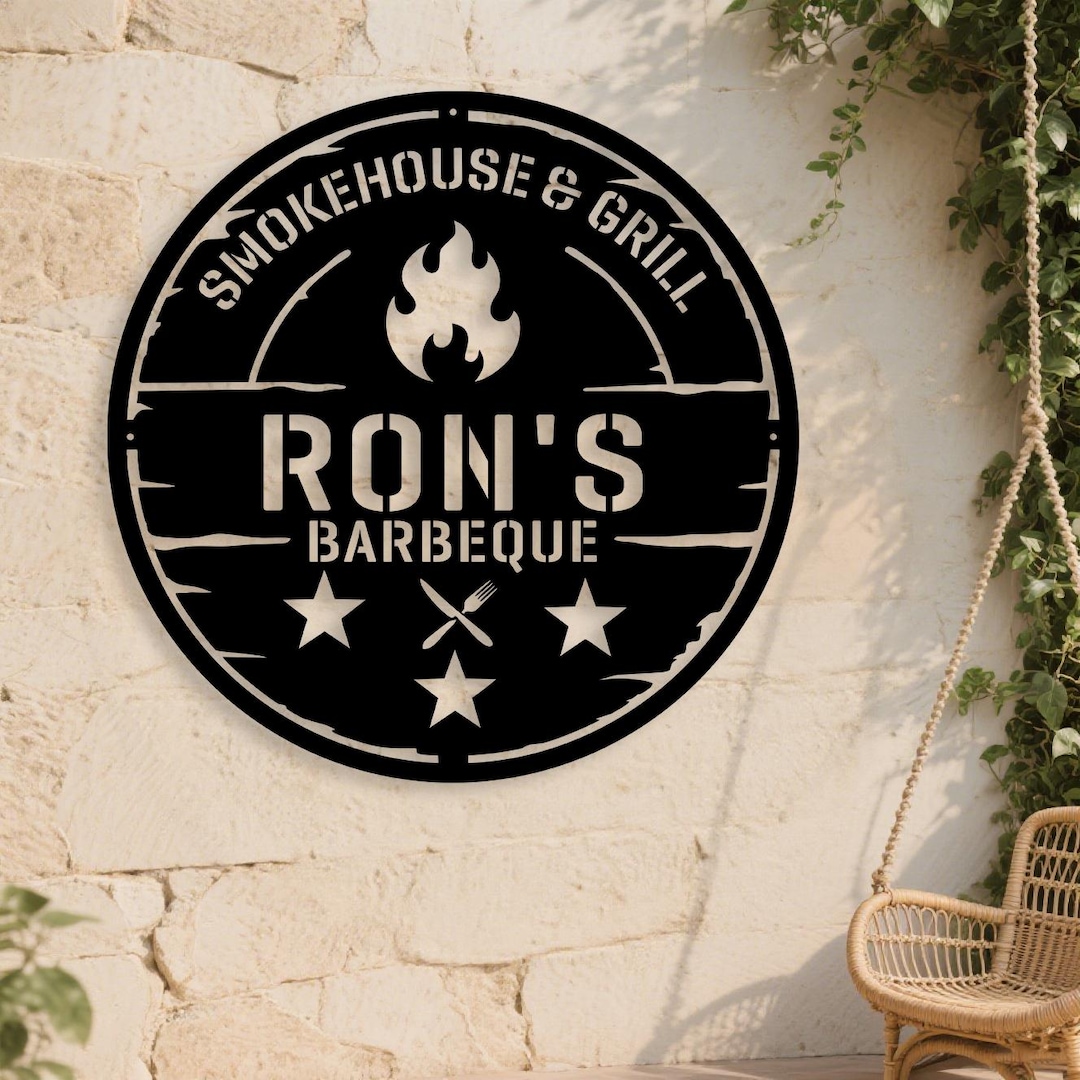 Personalized Metal Barbecue Wall Sign, Custom Grill Sign, Barbecue Sign ...