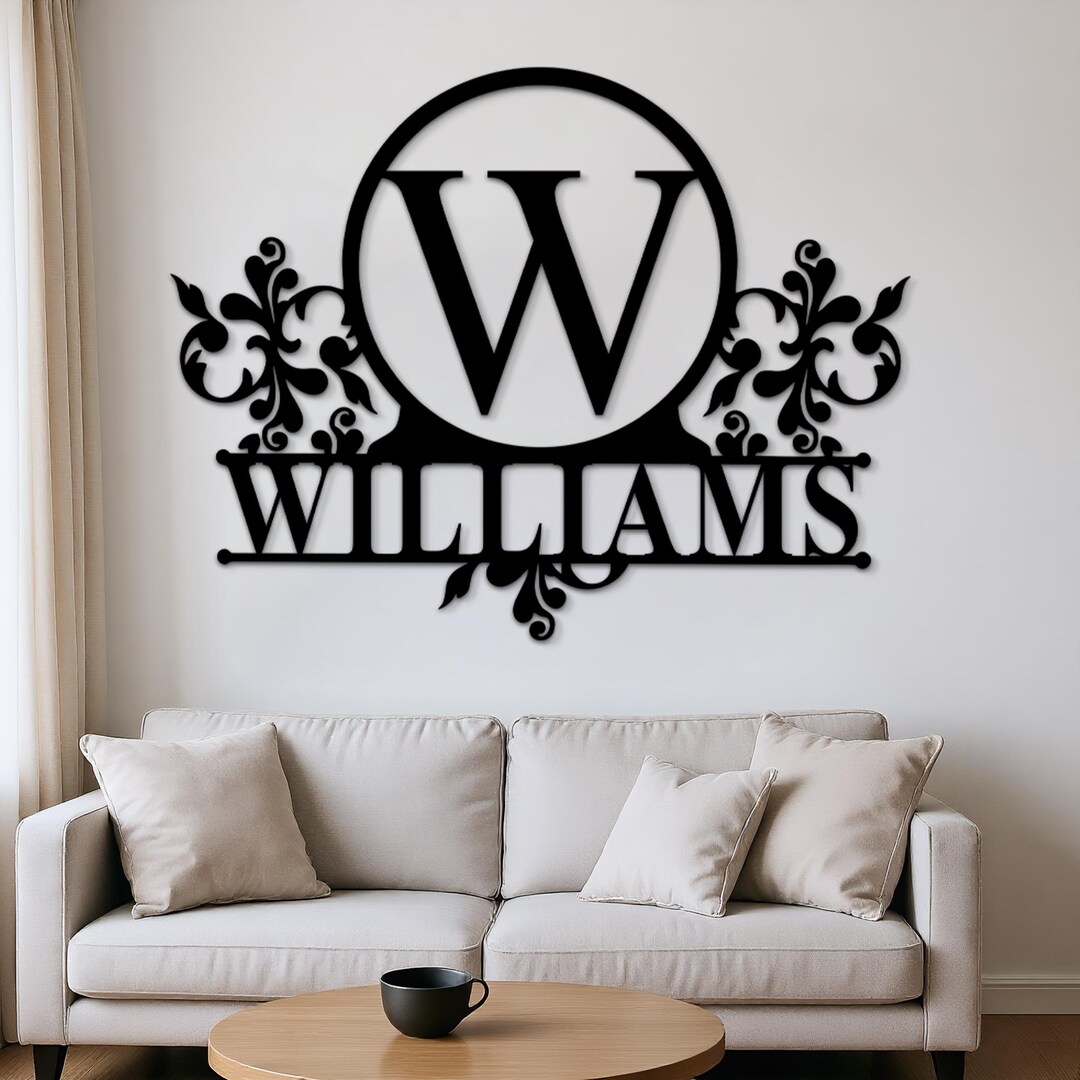 Personalized Family Name Metal Sign, Custom Metal Monogram, Last Name ...