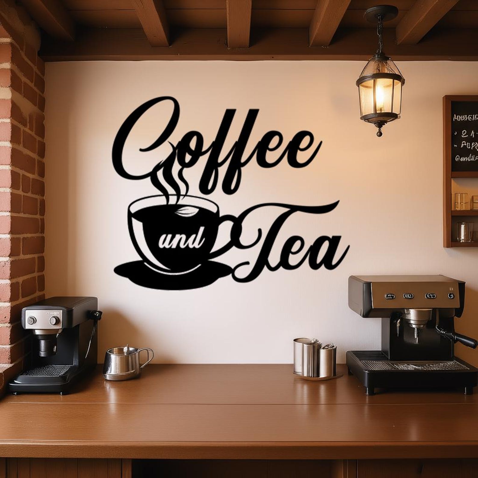 Coffee and Tea Metal Wall Decor, Kitchen Wall Art, Coffee Cafe Sign ...