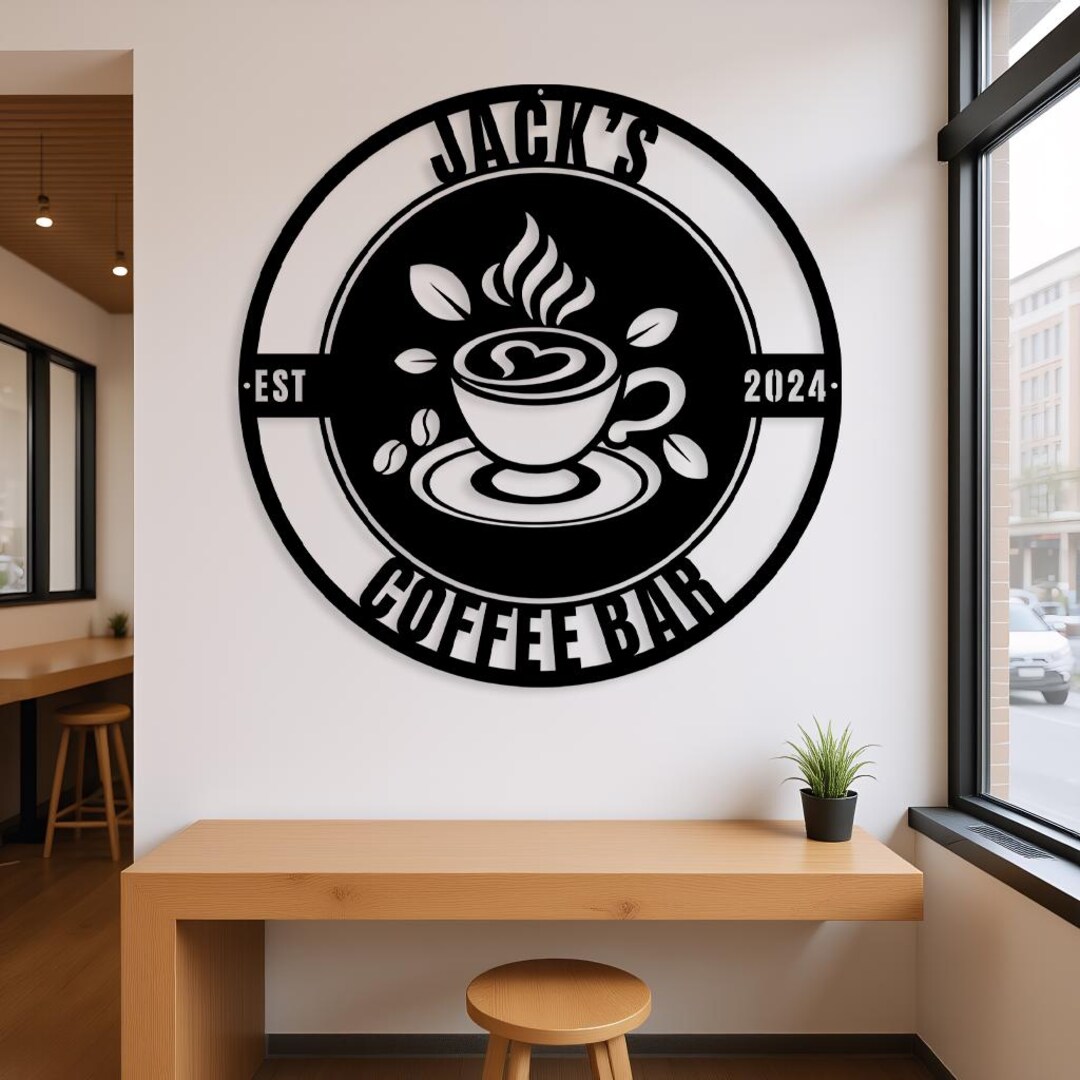Personalized Coffee Bar Sign for Kitchen, Custom Coffee Decor Metal ...